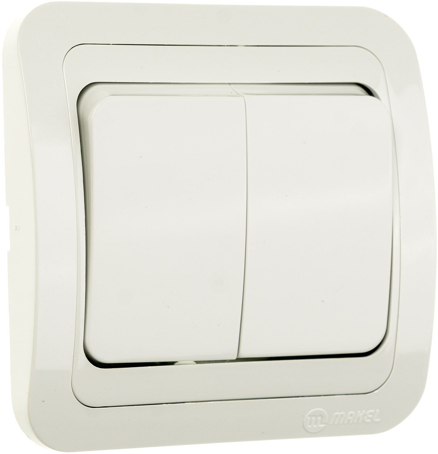 Выключатель 2-клавишный белый СП Mimoza 10A IP20 12003 Makel