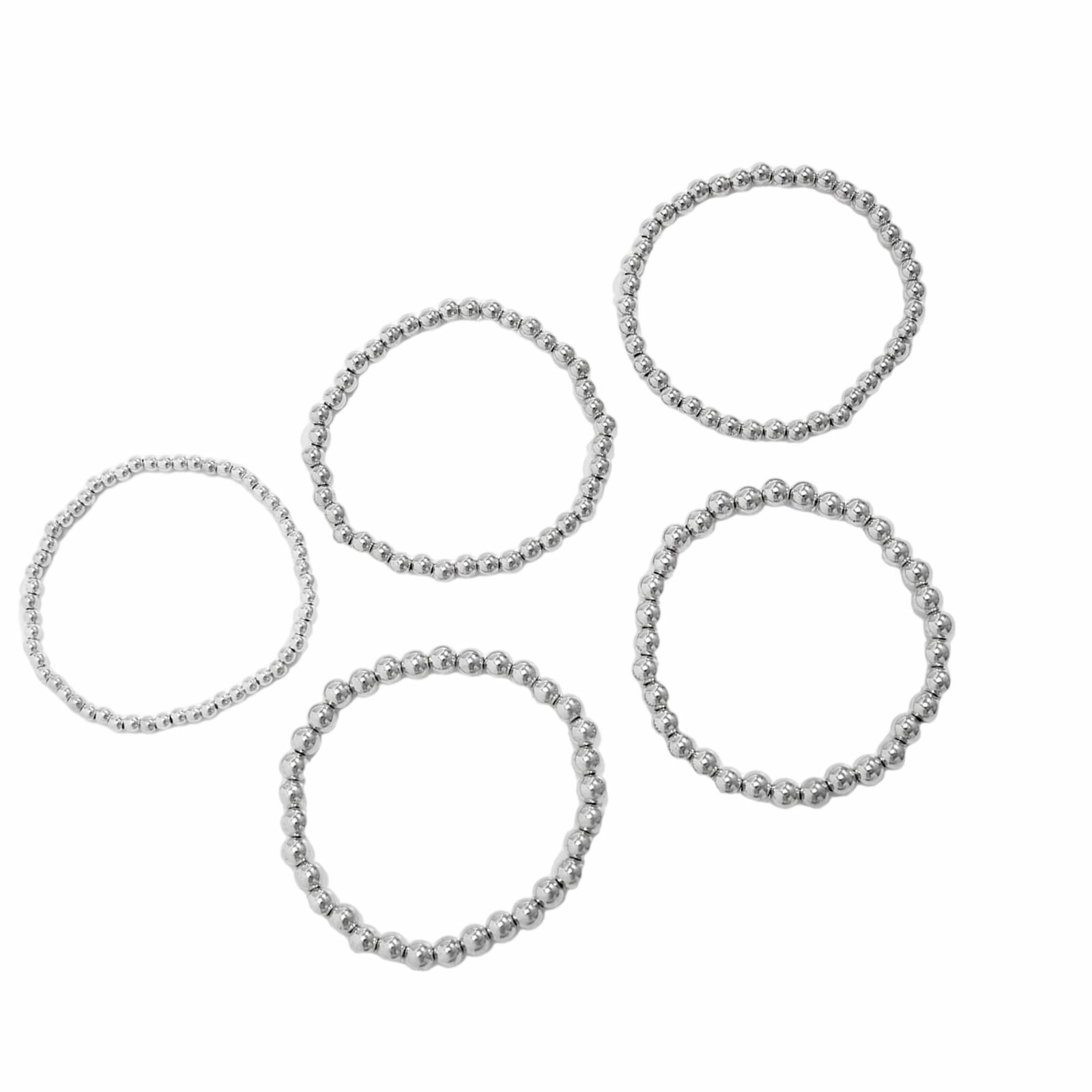 5 металлических бисерных браслетов регулируемая длина серебро и золото аксессуары