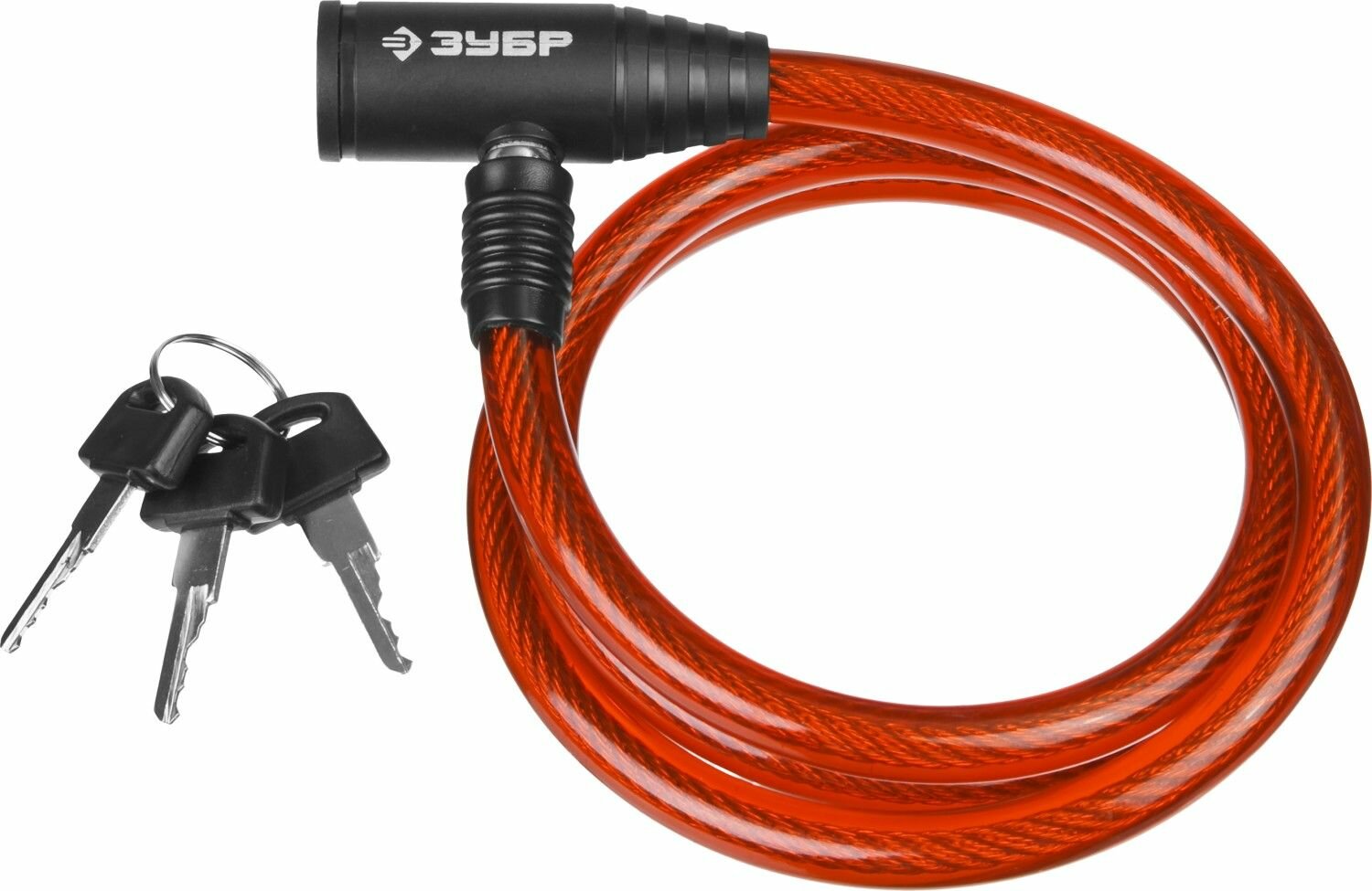 Тросовый замок ЗУБР, 650 мм, d 10 мм, 3 ключа 37263-65