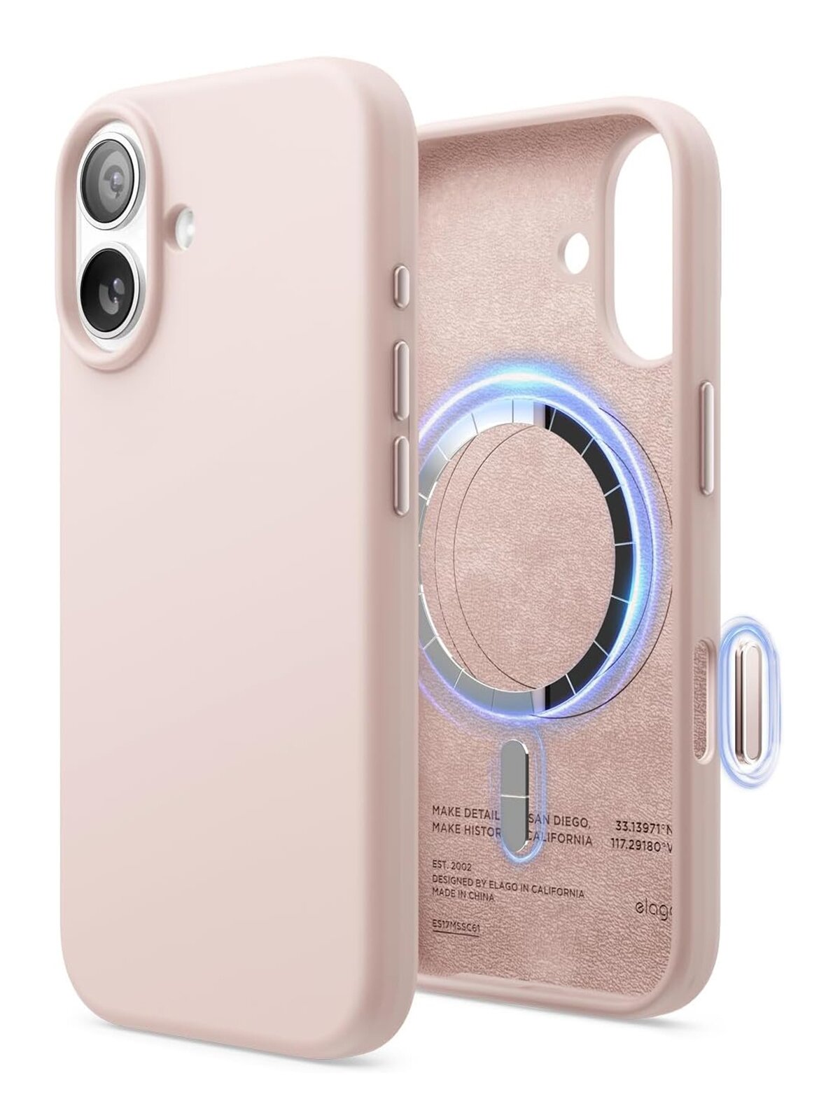 Elago силиконовый чехол для iPhone 17, Magnetic Silicone Light Pink (MagSafe)