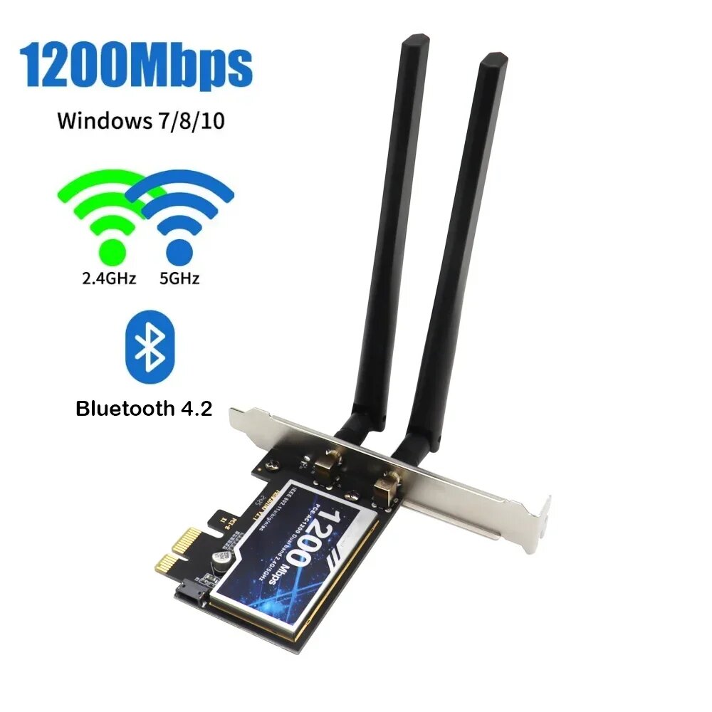 Беспроводной адаптер Wi-Fi 5 AC1200 Bluetooth 4.2
