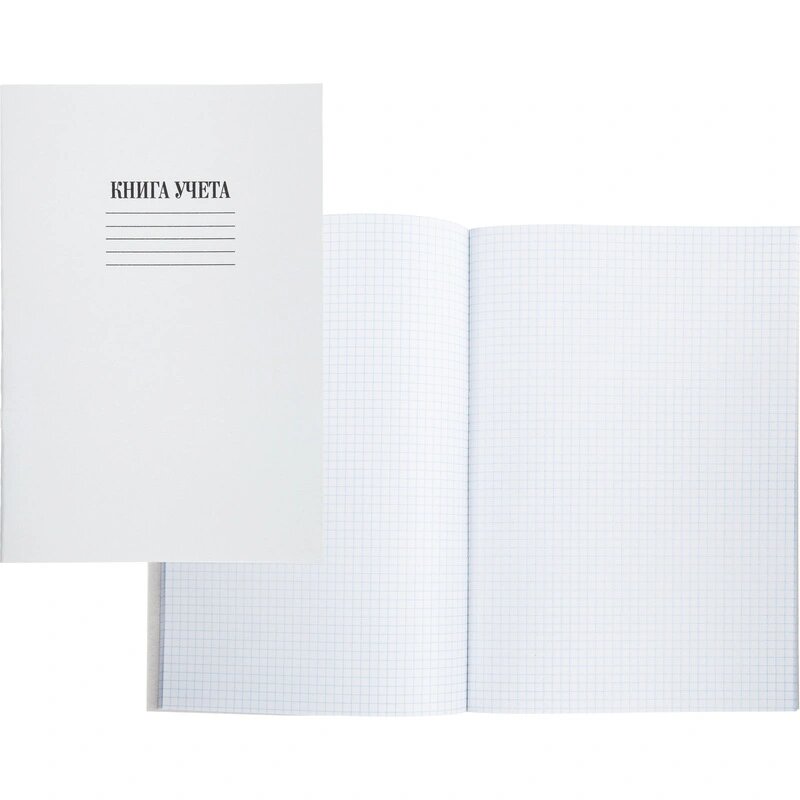 Книга учета канц. облож. картон (клетка) 48л. блок офсет