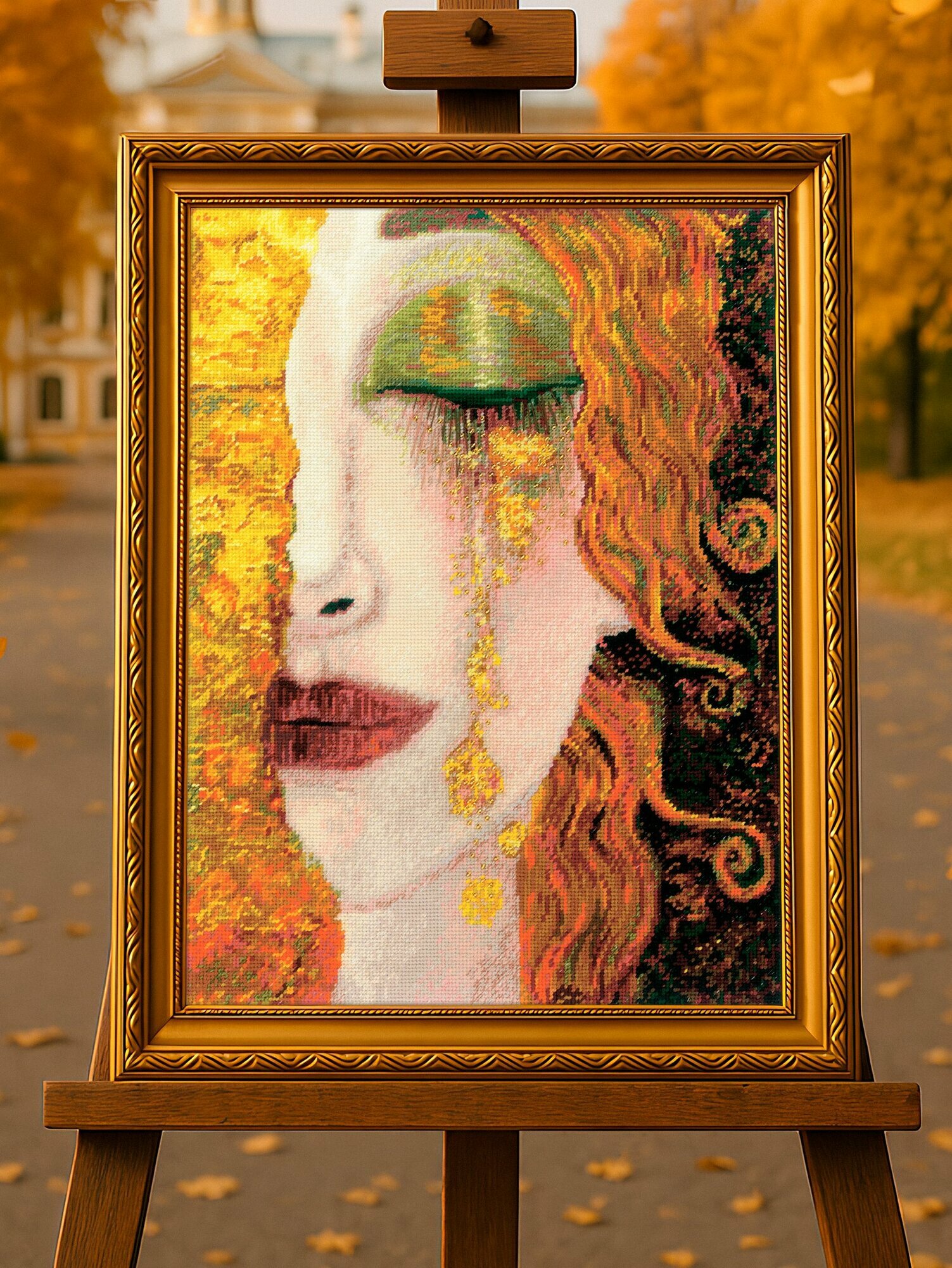 Набор для вышивания крестом Риолис, вышивка крестиком по мотивам картины Анн-Мари Зильберман "Золотые слезы", 30*40 см, 2314