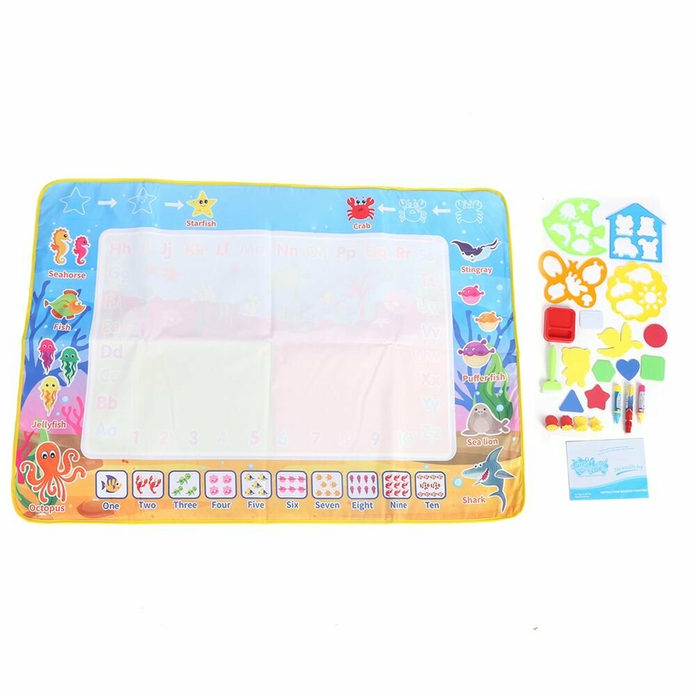 Коврик рисования 100 70 см, вода, раскраска, обучение