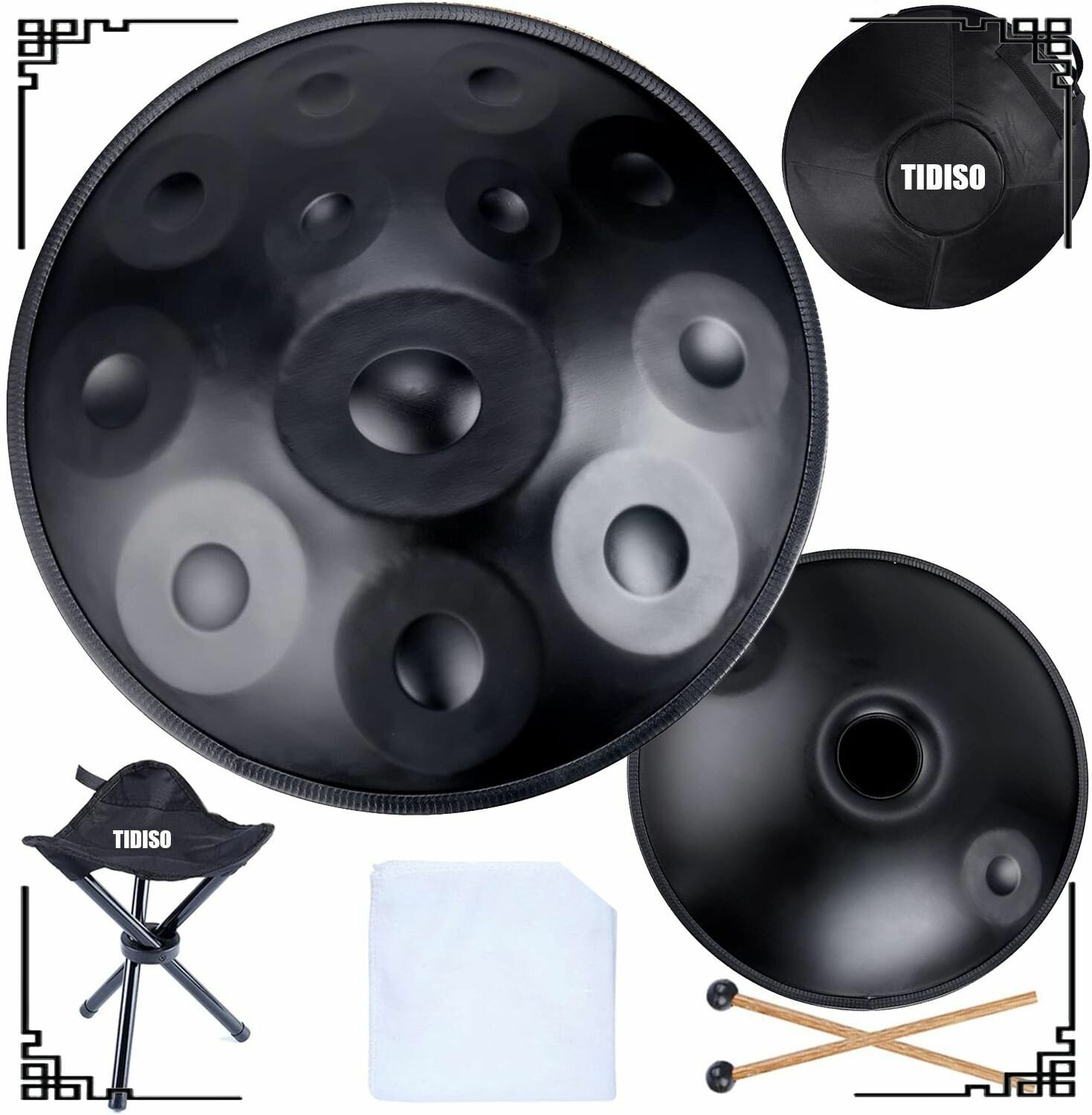 Эксклюзивный хэндпан Mystic 14 нот, 56 см, перкуссионный металлический барабан ханг