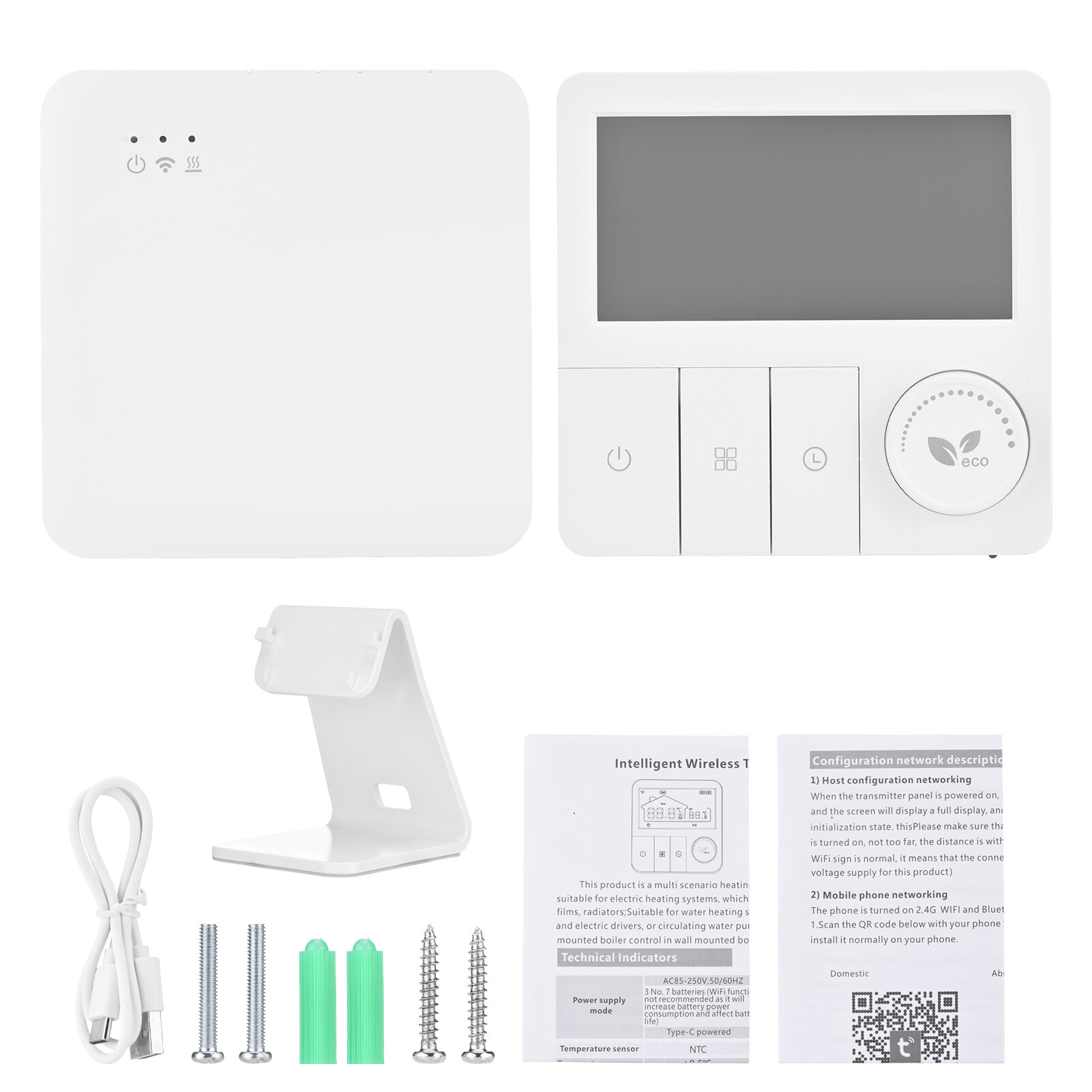 Wi -Fi термостат -контроллер для обогрева воды Программируемый термостат Умный Wi -Fi стенка.