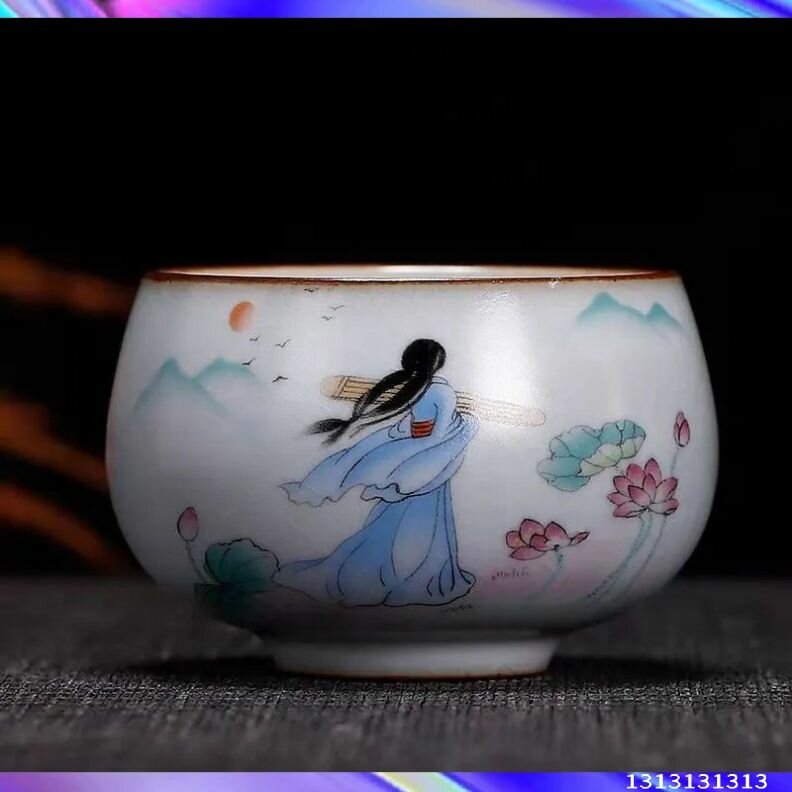 Эксклюзивная пиала для чайной церемонии 125 мл Красавица в голубом платье