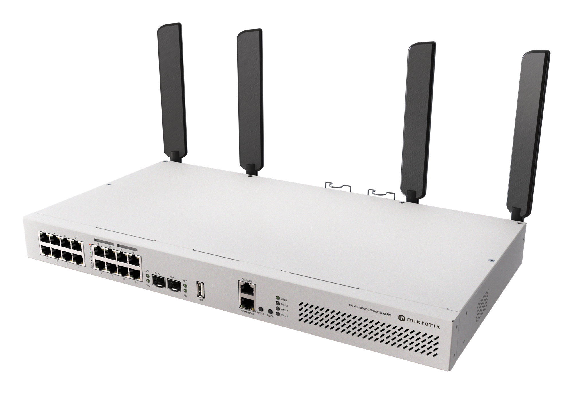 PoE коммутатор MikroTik CRS418-8P-8G-2S+5axQ2axQ-RM