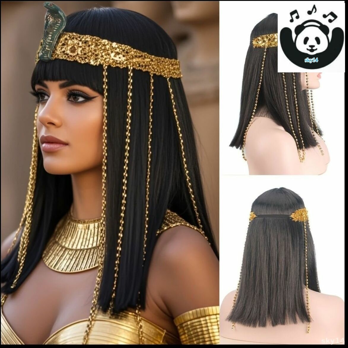 Эксклюзивный парик Клеопатры 12 дюймов для косплея