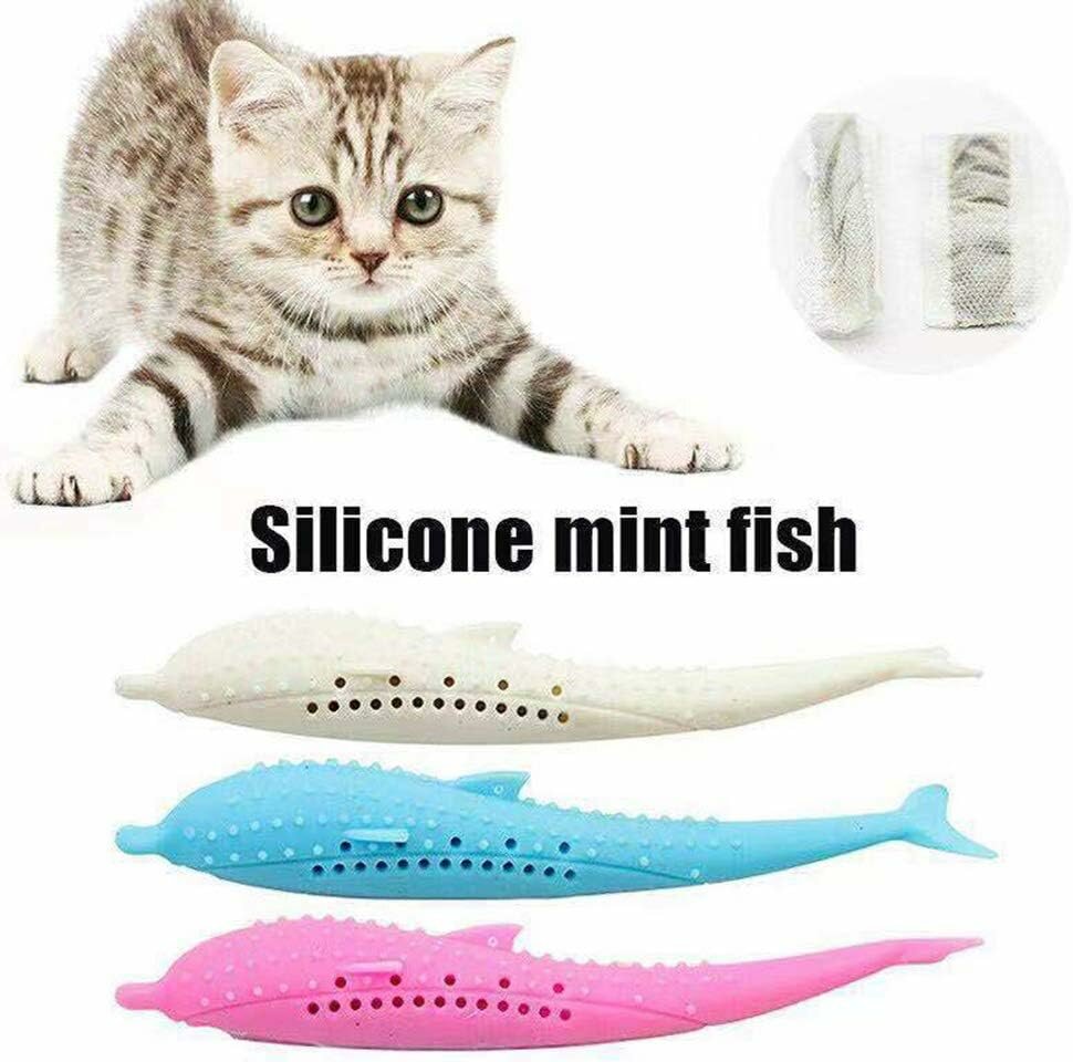 DINGXIAN Силиконовая Зубная Щетка Игрушка для Кошек с Котовником, Игрушка для Прорезывания Зубов