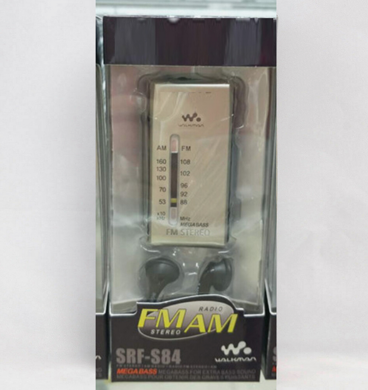 Радио Sony SRF-S84, FM/AM, Super Compact, Walkman, Analog Tune, серебро/синий/золотой