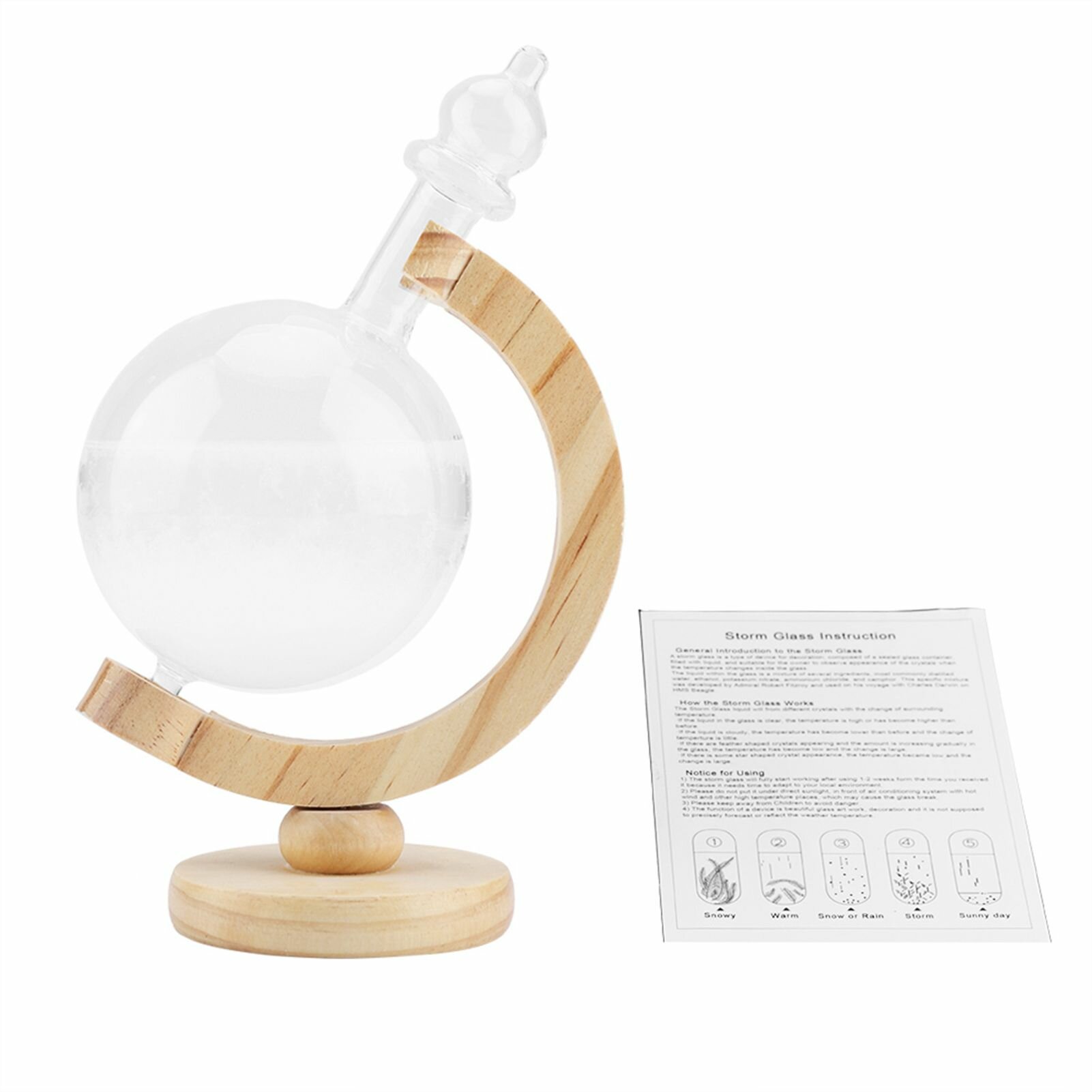 Глобус-предсказатель погоды Storm Glass, настольная метеостанция
