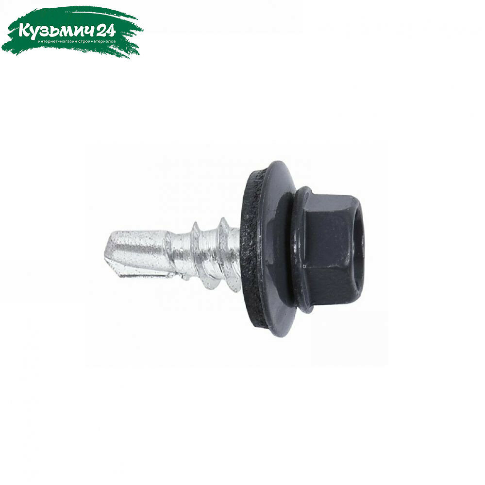 Саморез кровельный серый графит RAL7024 5,5х19мм