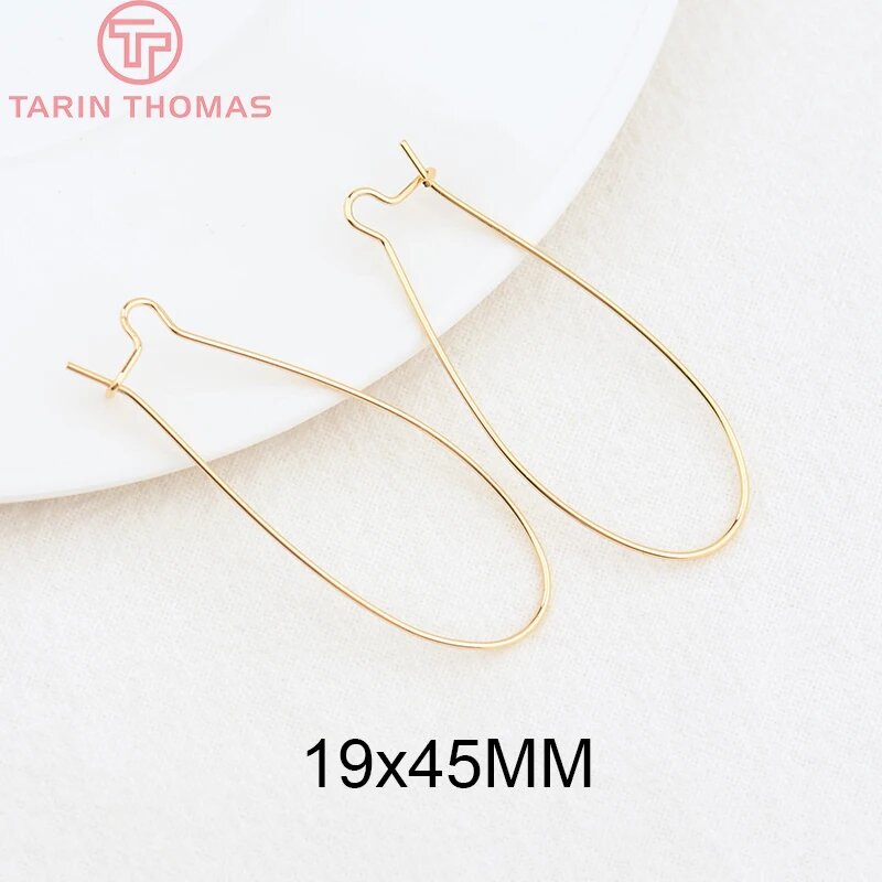 Латунные серьги-кольца 24-каратное золото TARIN THOMAS 4401-19x45MM