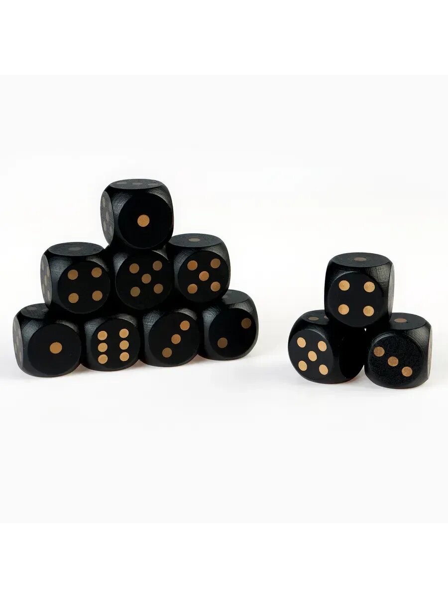 Кости игральные, деревянные, набор 30 шт, 3х3 см