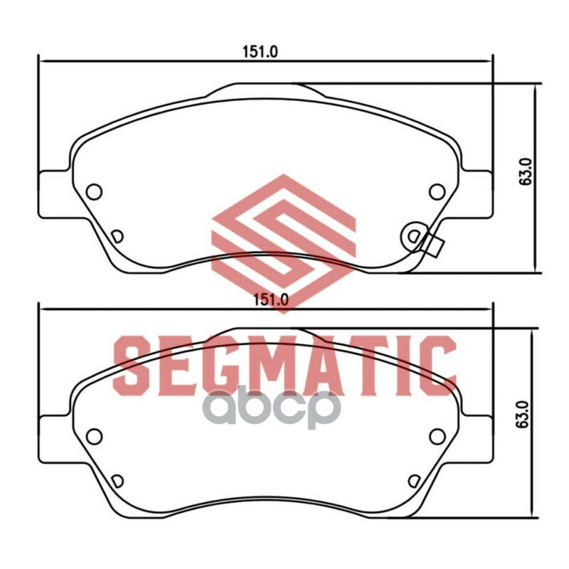 Колодка торм диск пер Toyota Corolla 1.6 2004-2009, Toyota Avensis 1.8 2003-2008, Toyota Avensis 2. SEGMATIC арт. SGBP2642