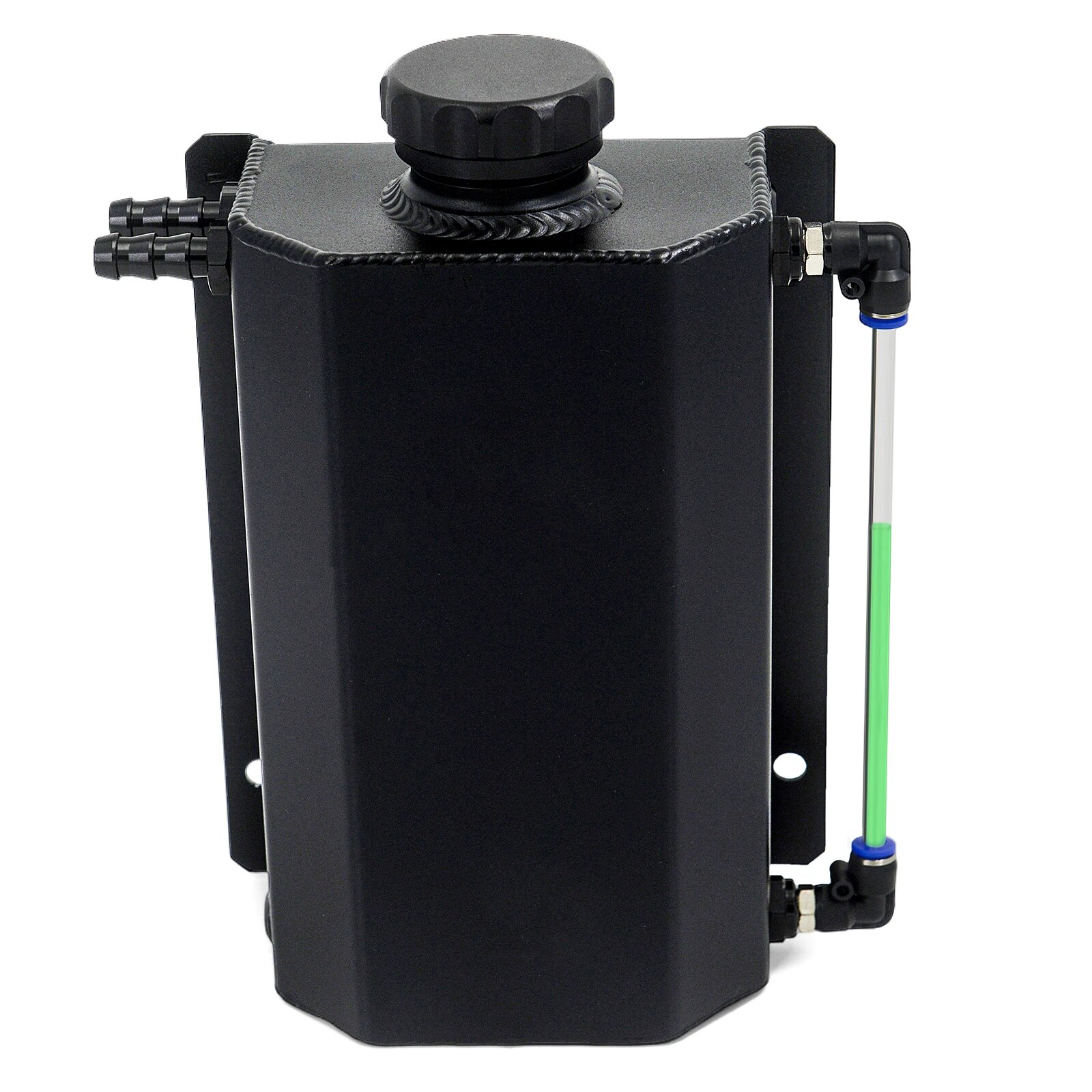 Универсальный 1 л алюминиевый серебристый черный маслоуловитель БАК резервуар с дренажной пробкой бак для масла топливный бак черный