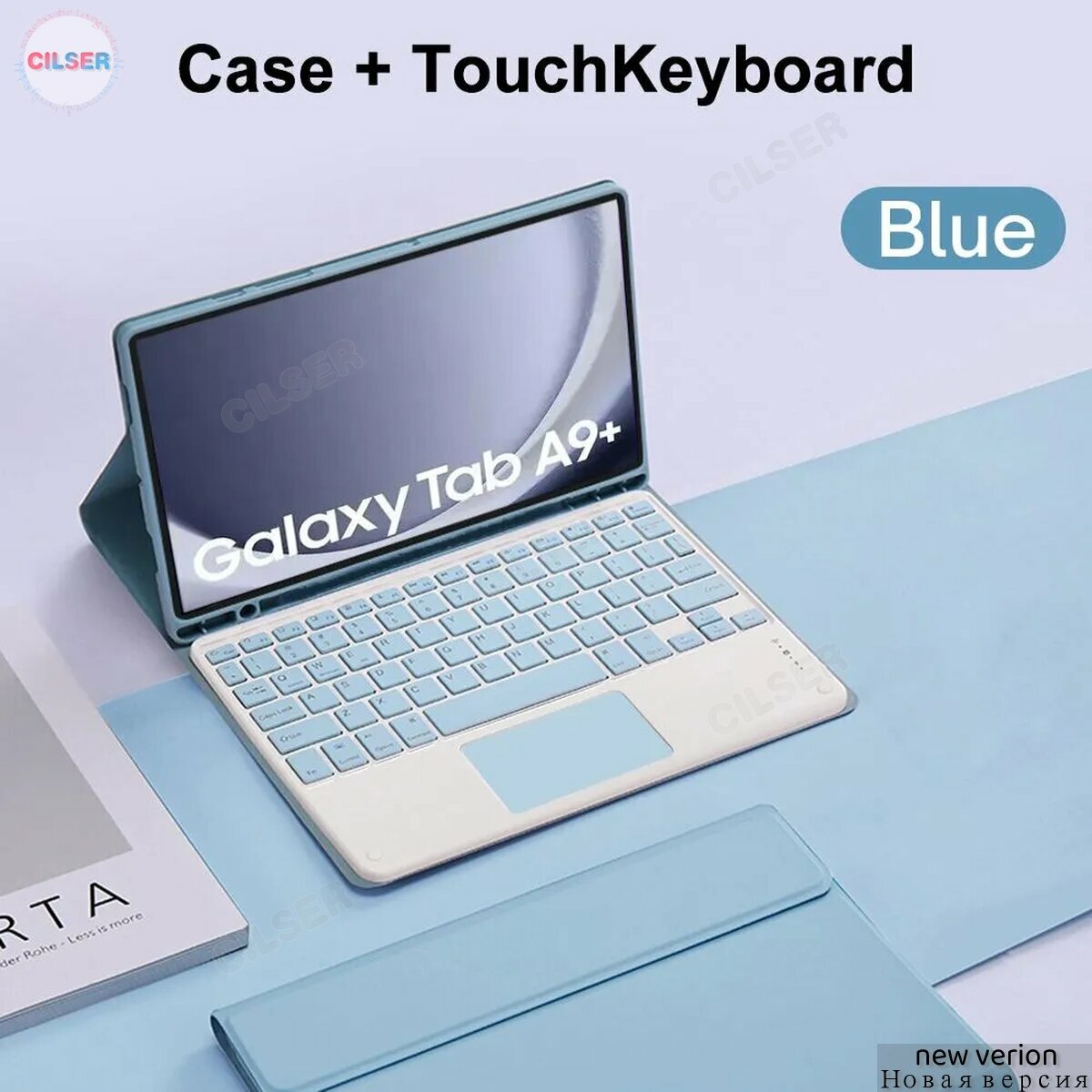 Чехол для планшета для Galaxy Tab A9+/A11+ 11 дюймов, съемный чехол с русской клавиатурой (SM-X210N/X216B/X218), с тачпад