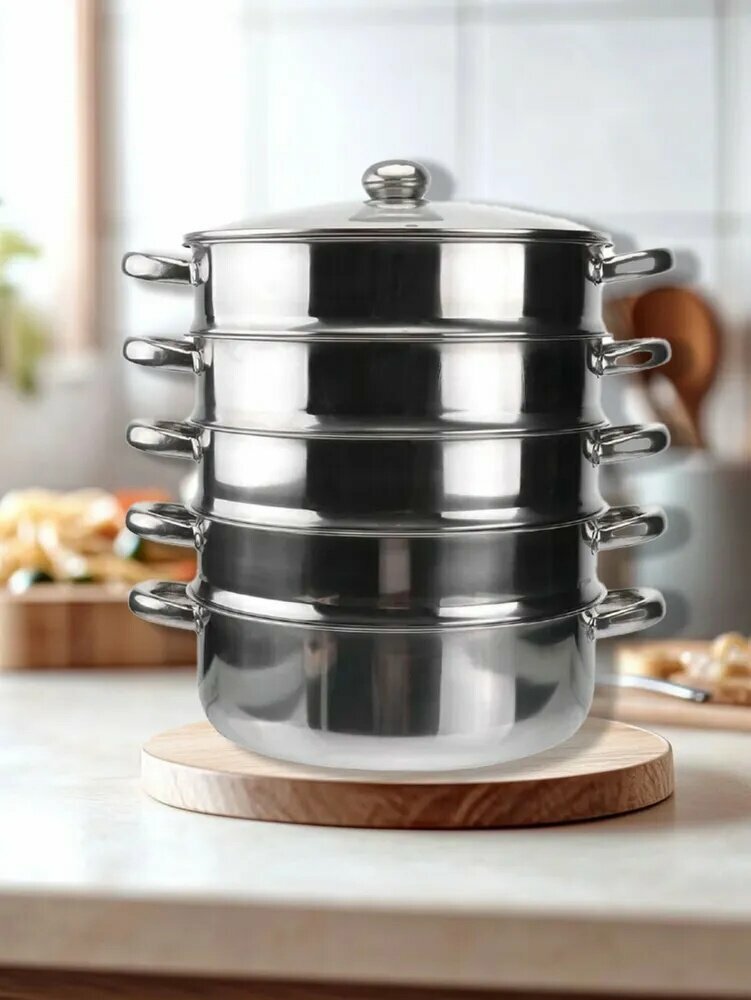 Мантоварка, Нержавеющая сталь, 5 яруса, 13 л