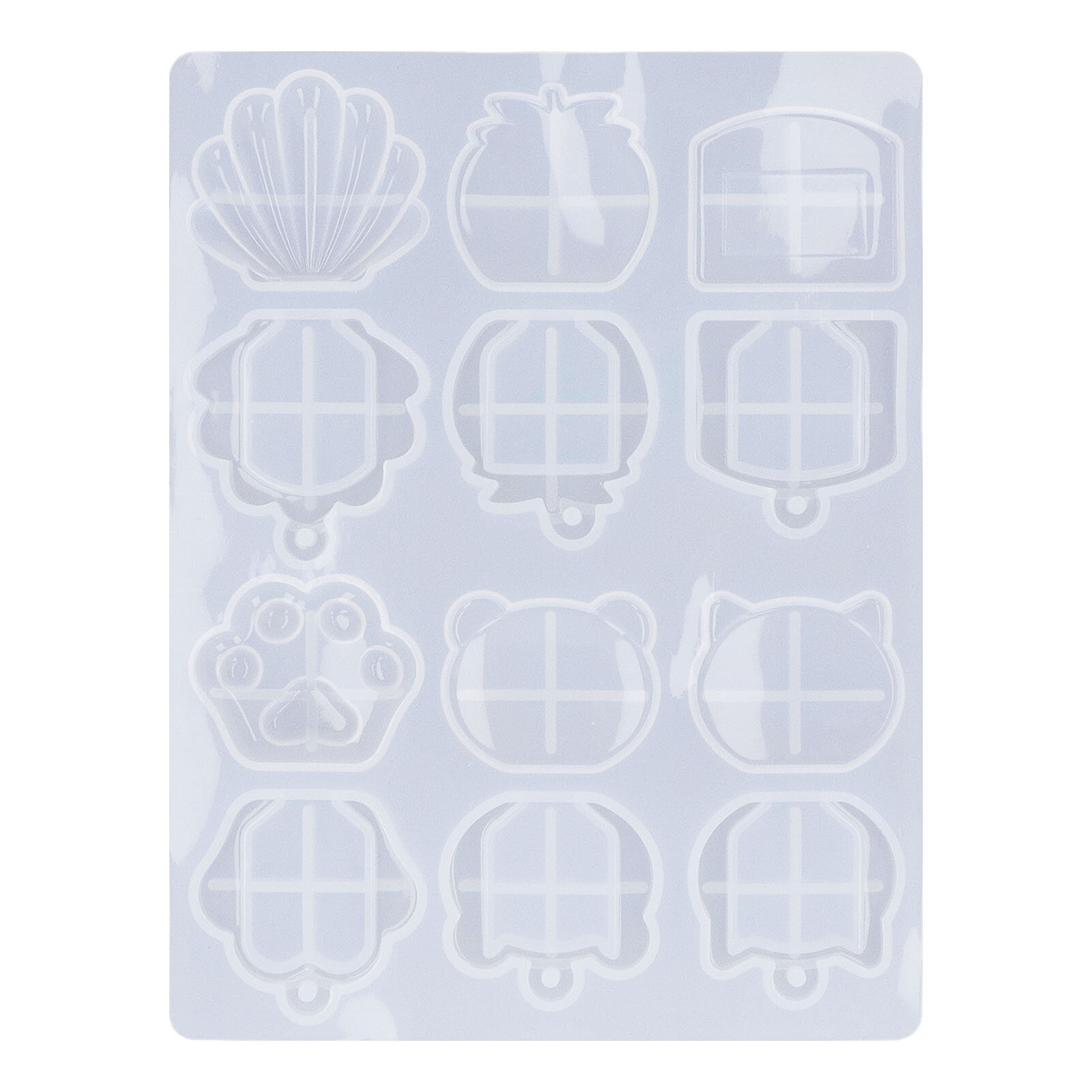 Форма для изготовления чехла для ключей из смолы своими руками, гибкая, полупрозрачная, многоразовая, 6 форм, силиконовый материал для дома