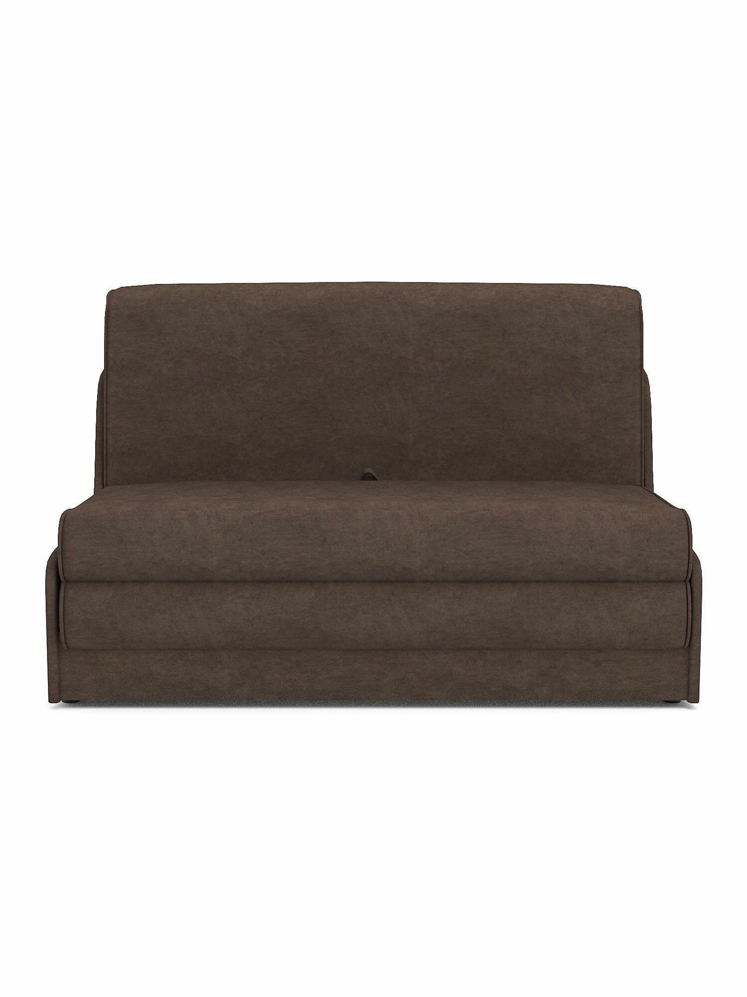 Диван раскладной двуспальный 140 см, без подлокотников, флок темно-коричневый №89 / олбп