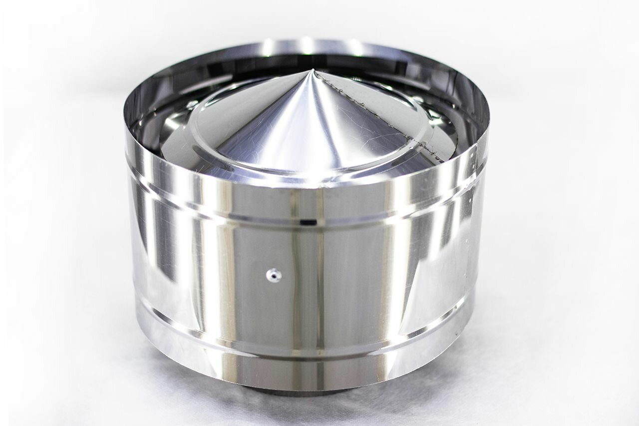 Зонт-дефлектор на трубу ф115 мм нерж хомутом