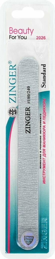 Пилка для ногтей ZINGER наждачная, прямая, Арт. USS-411