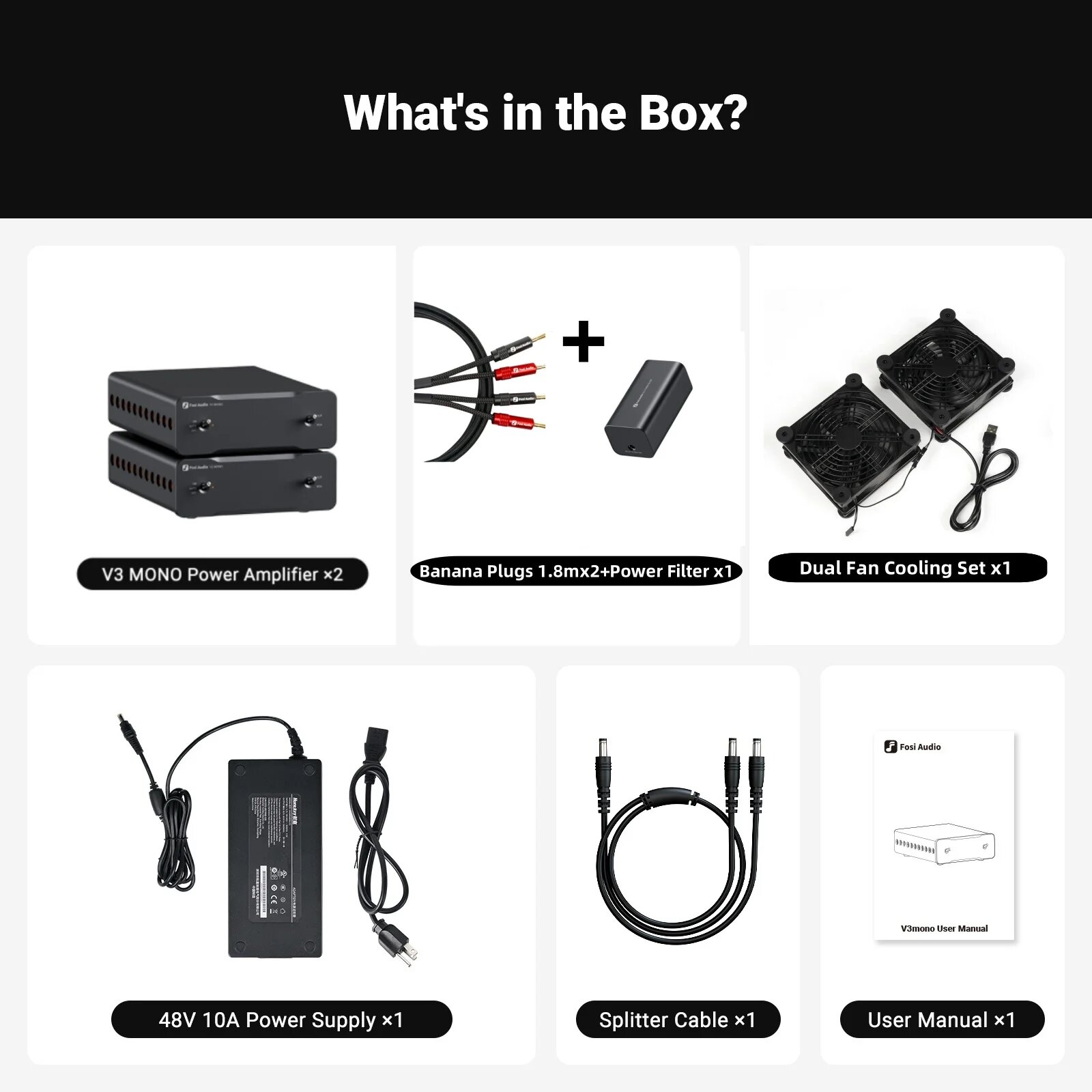 Fosi Audio V3 моно усилитель мощности, One set of V3MONO