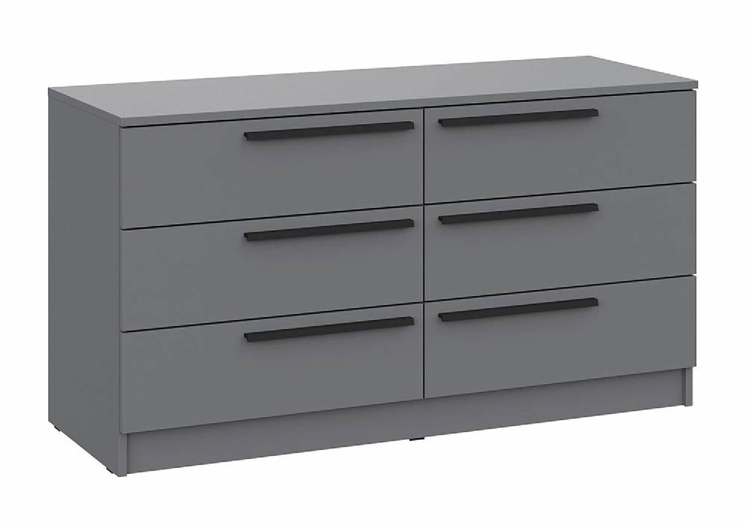 Комод Верден графит серый, с выдвижными ящиками, 120х45х65.4 см