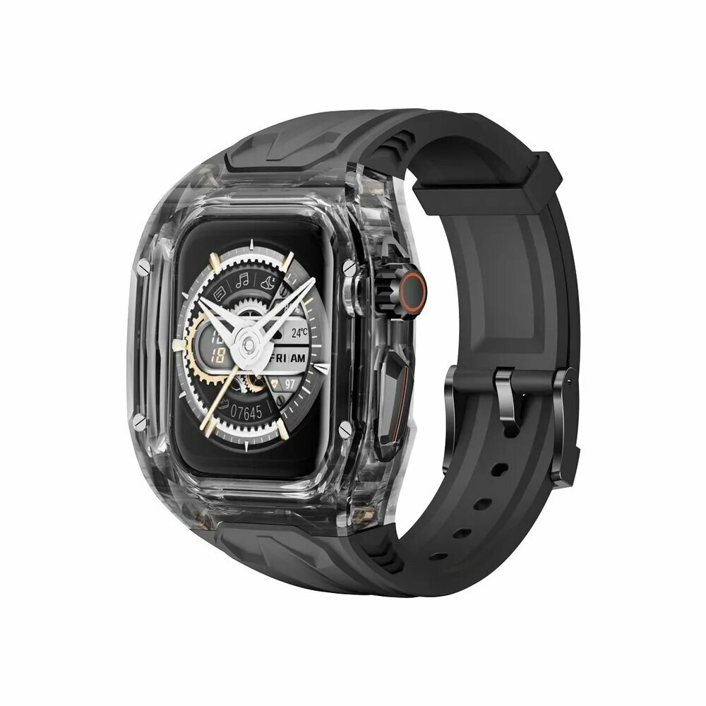 Дизайн в стиле Lamborghini, ремешок для часов + чехол, подходит для Apple watch Series 7 8 9 (44 мм/45 мм) и Ultra 1 2 3 (49 мм), модный и спортивный
