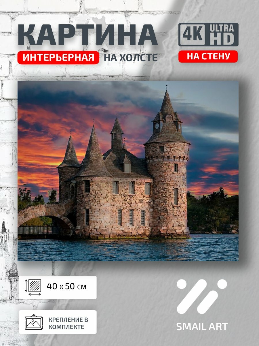 Картина на холсте интерьерная 40 на 50 на стену Закате City для офиса урбанистика интерьер