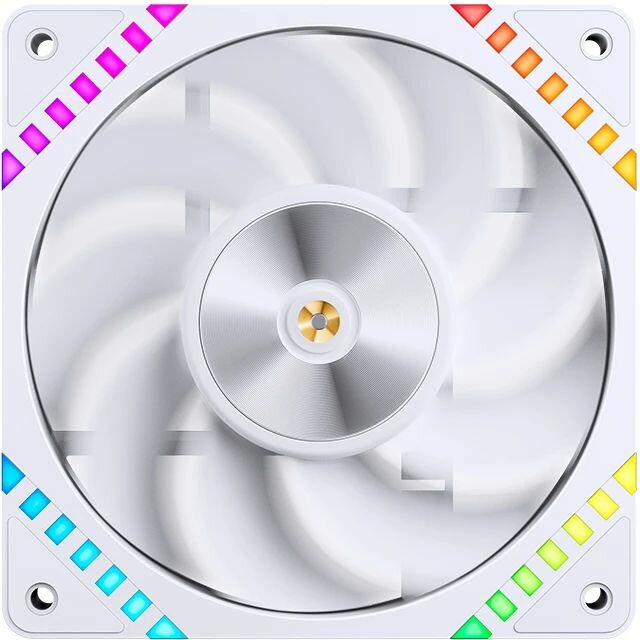 Кулер для корпуса/ Case Cooler JONSBO HF2-120WR Reverse (120x120x25mm, 4-pin PWM, ARGB, 63.3CFM, 29.5dBA, 2200RPM, White)