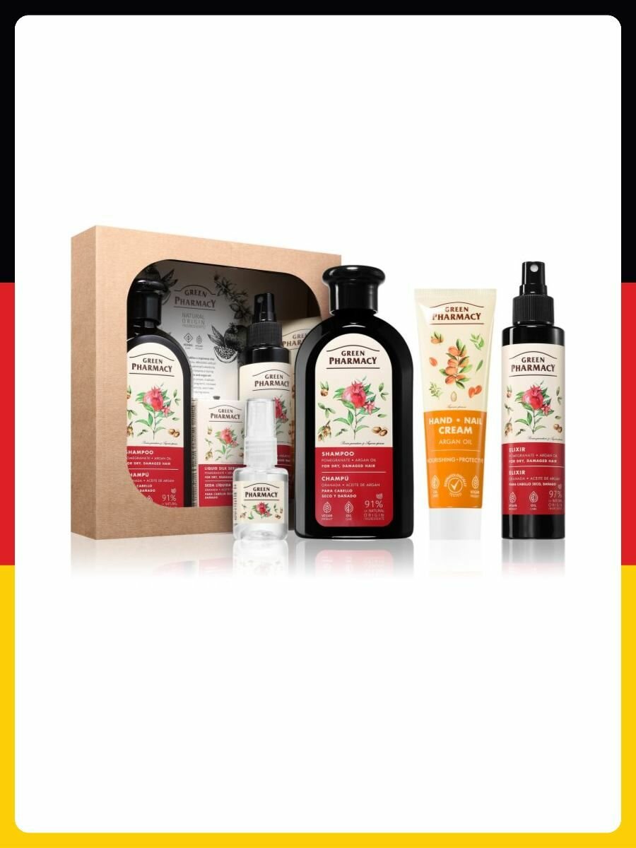 Косметический набор для волос Green Pharmacy Argan Oil & Pomegranate Gift Set for extremely dry hair