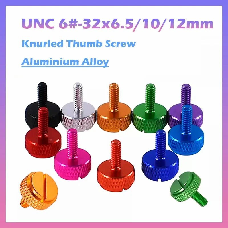 Алюминиевые винты UNC 6#-32 для корпуса ПК 6-32 x 10mm, Silver, 2pcs