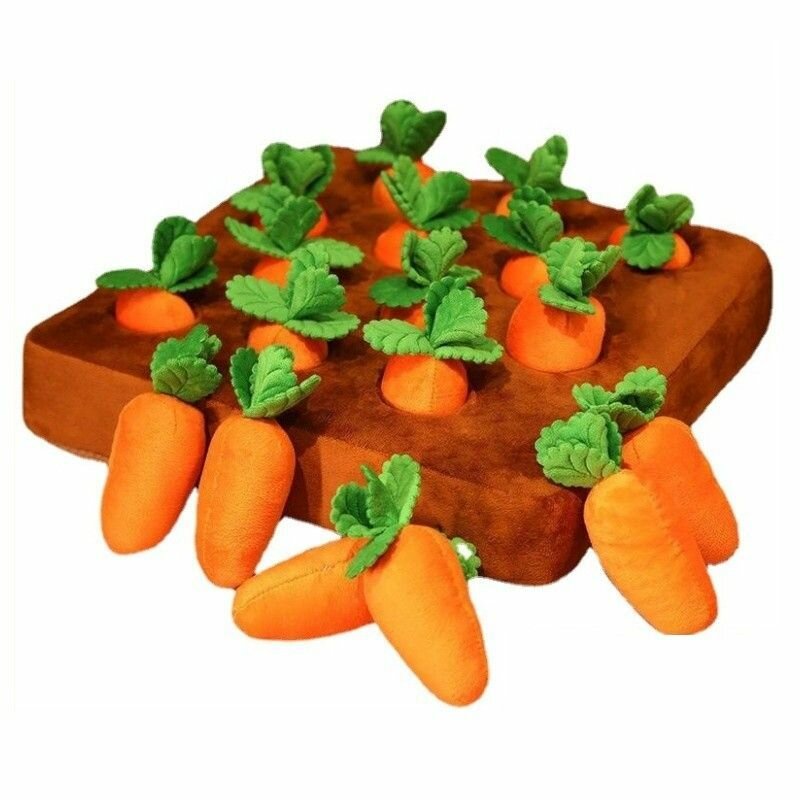 Морковная плюшевая игрушка для укуса домашних животных