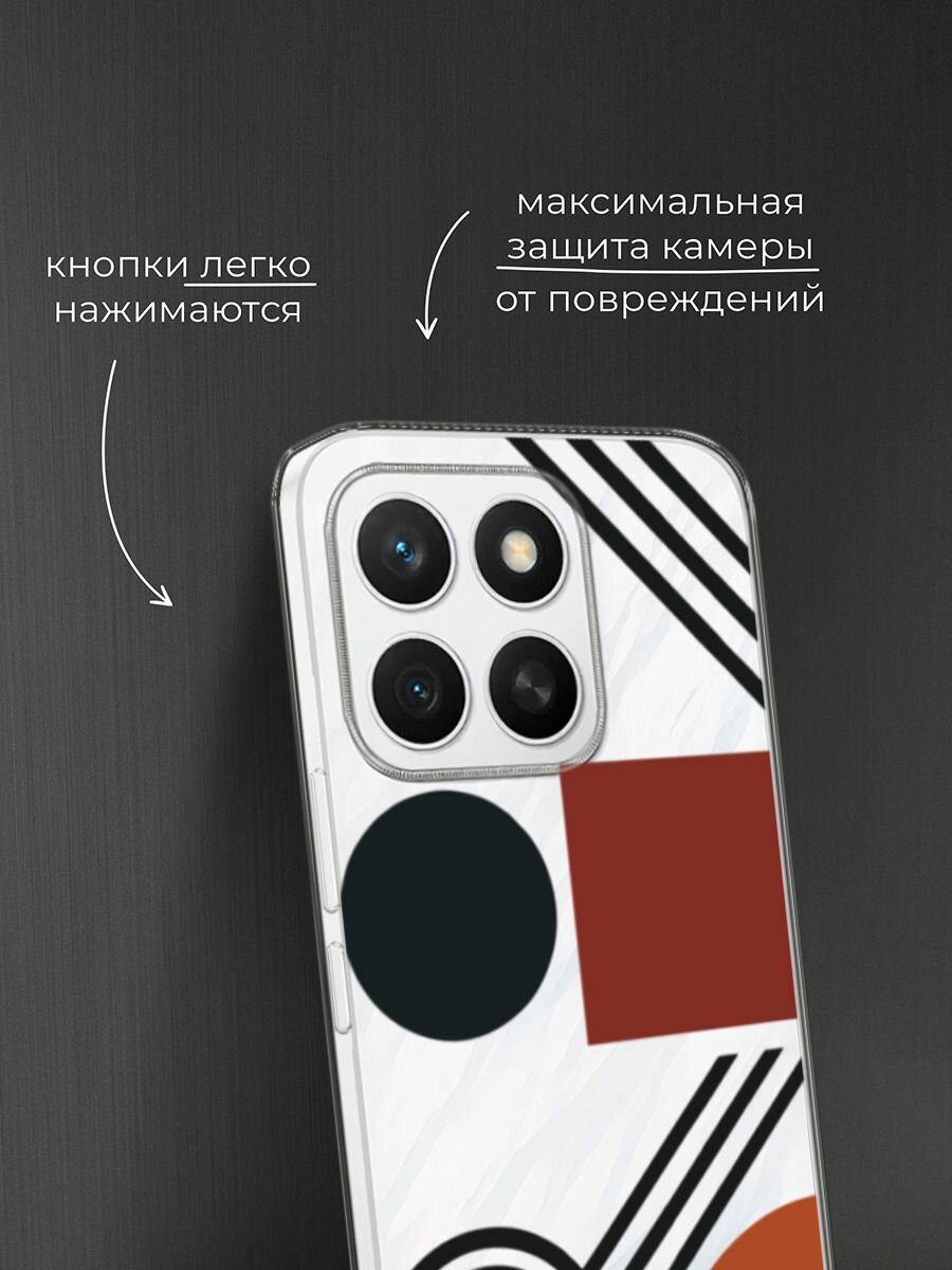 Чехол на Honor X8c / Хонор X8c с принтом Абстрактная композиция, прозрачный — фото 1