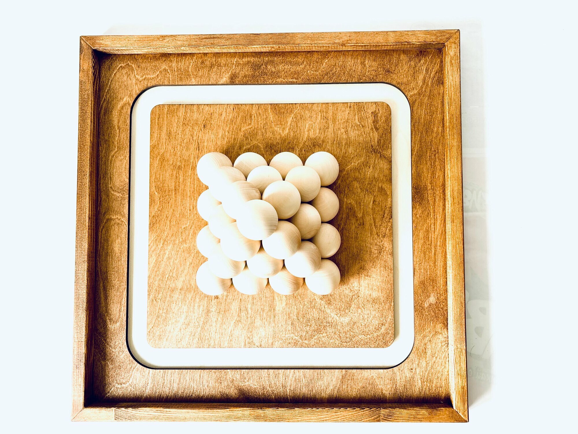 Игра "НИМ" или "Пирамида" (размер поля 50х50 см, 30 шаров диаметром 4,5 см) - крафтовая игра ручной работы из натурального дерева