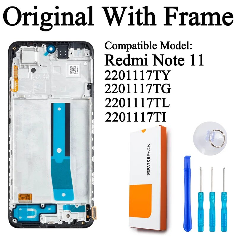 2201117 TG 2201117 SG Премиум ЖК-дисплей для Xiaomi Redmi Note 11, дигитайзер 11 Original Frame
