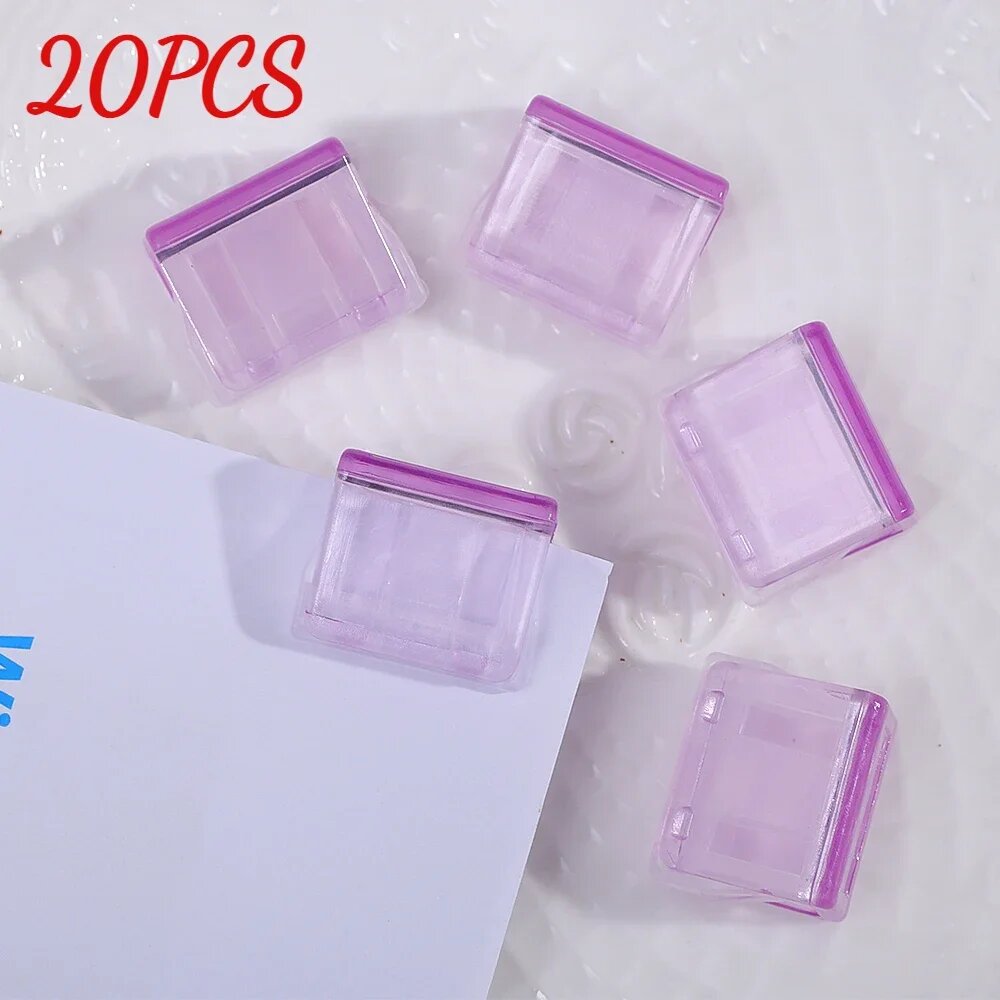 Пластиковые прозрачные зажимы для бумаги Candy Color Purple 20PCS