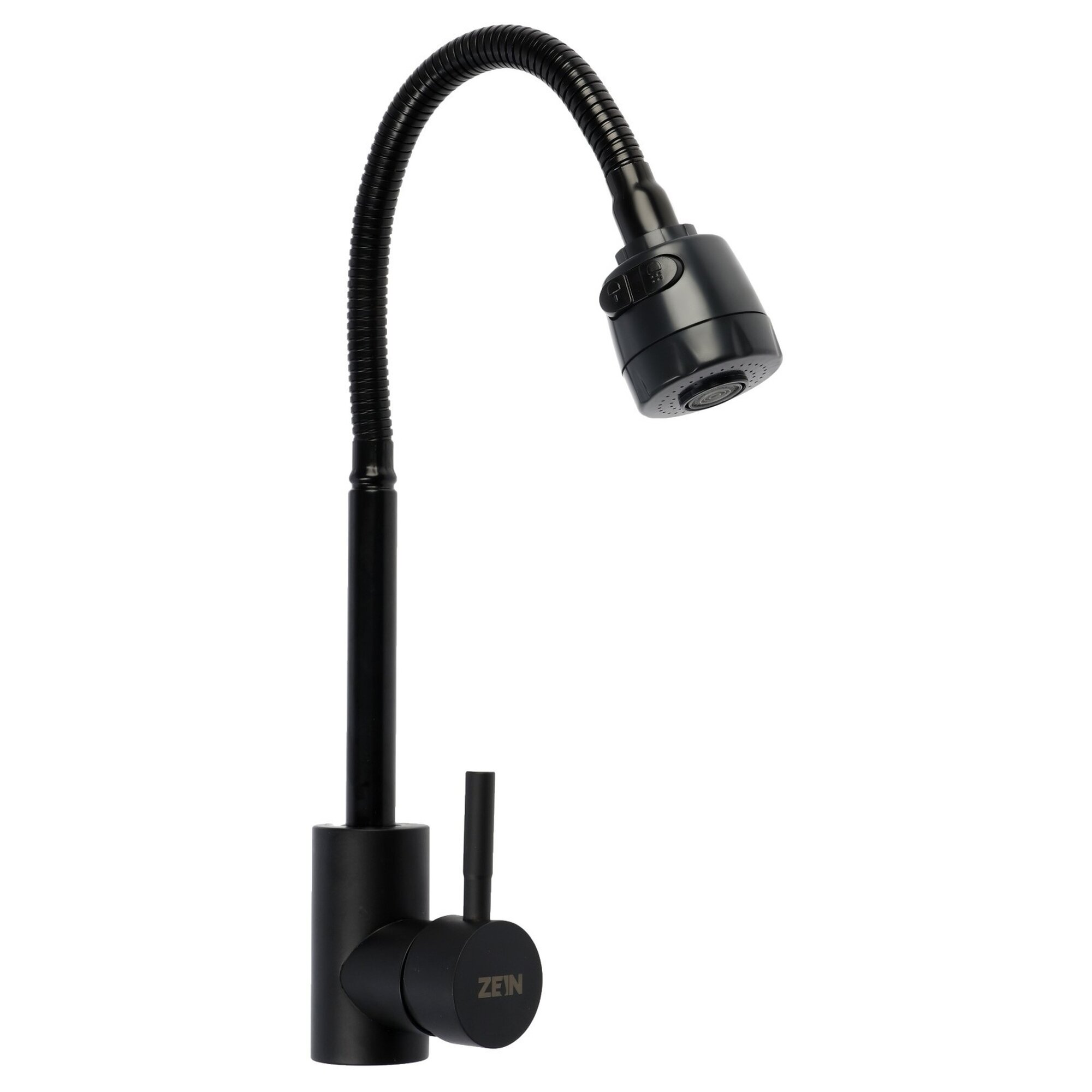 Смеситель для кухни ZEIN Z2391, гибкий излив, картридж 40 мм, нержавеющая сталь, черный