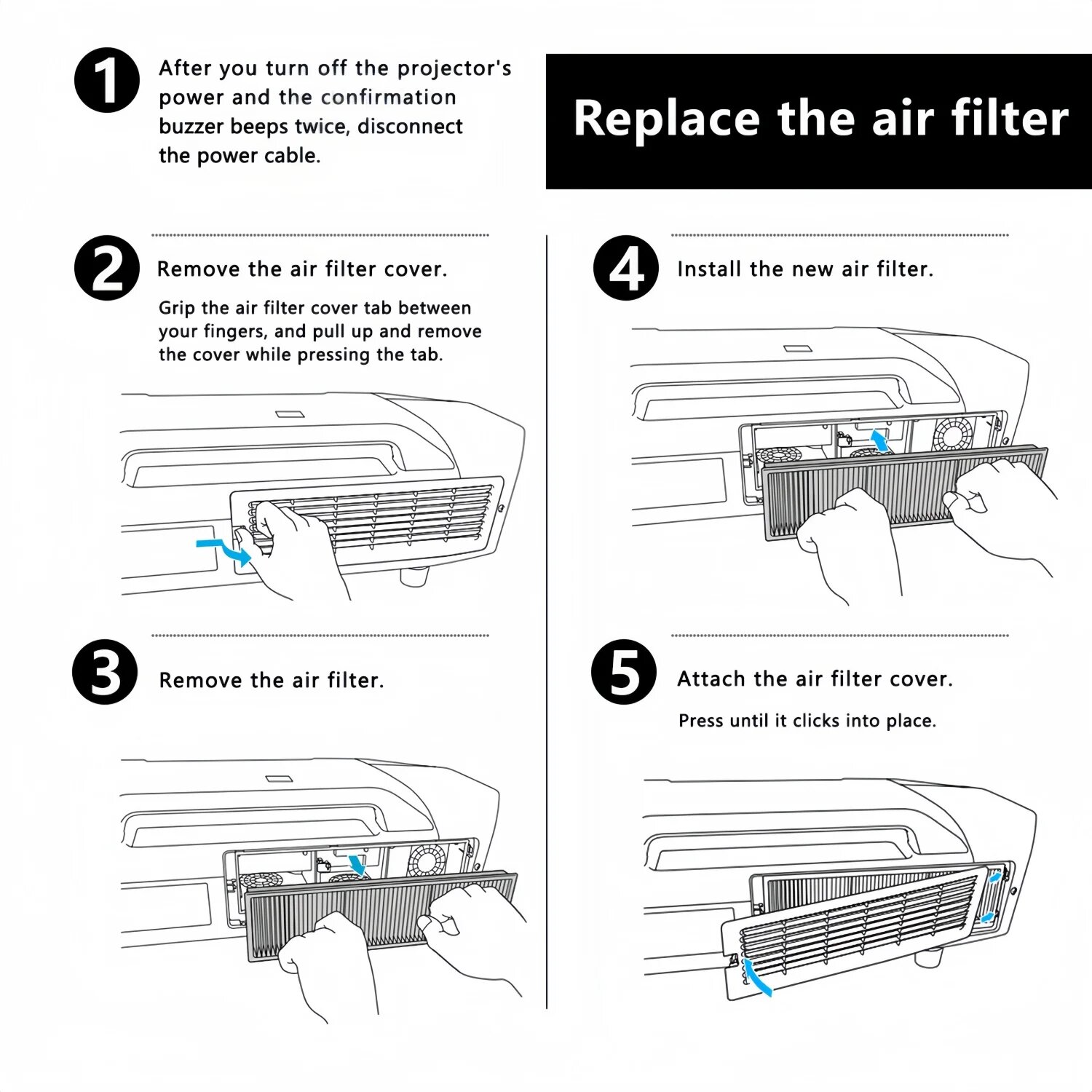 Воздушный фильтр для проектора Epson EB-Z8050WNL, EB-Z8150, Z8250NL, Z8255NL