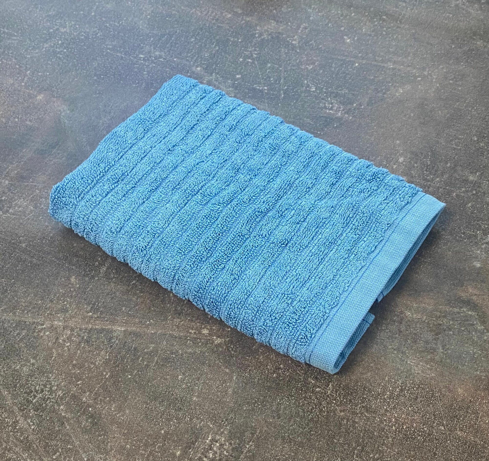 Полотенце махровое ручное, кухонное, для рук и лица, для посуды, в подарок "Страйк" Стальной синий 30*60 см 420 г/м2