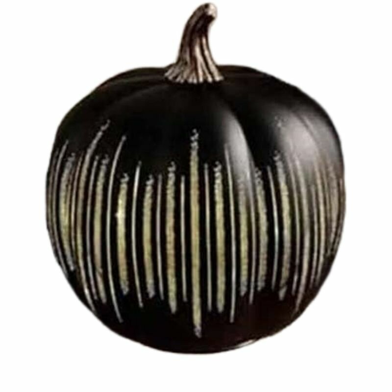 Светящаяся светодиодная тыква для украшения стола или полки на Хэллоуин, Черный - L
