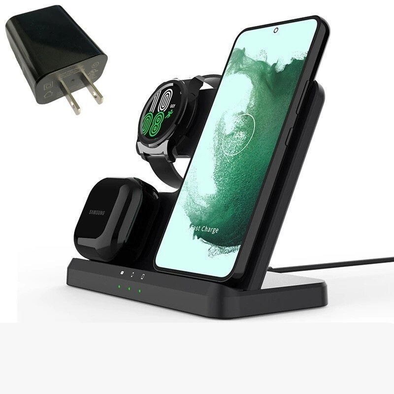 Зарядная Станция: 3-В-1 Устройство С Быстрой Зарядкой Для Galaxy - Компактный Дизайн Экономит Пространство На Столе For Рабочий Стол И Дом
