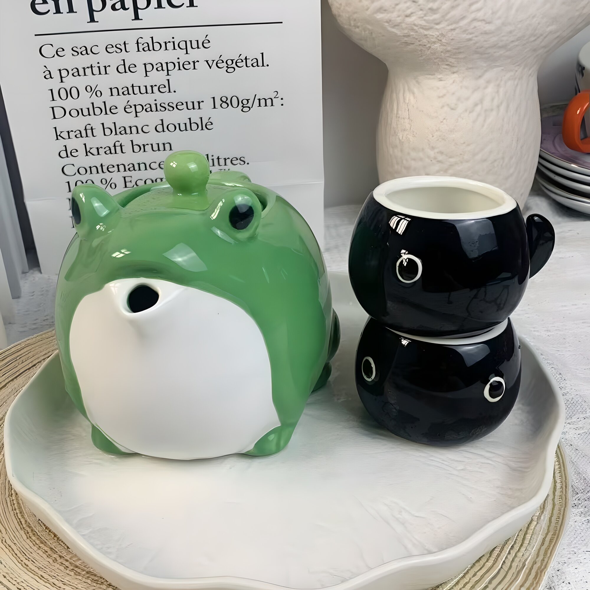 Чайник "Лягушка", керамика, термоизолированная ручка, 800 мл