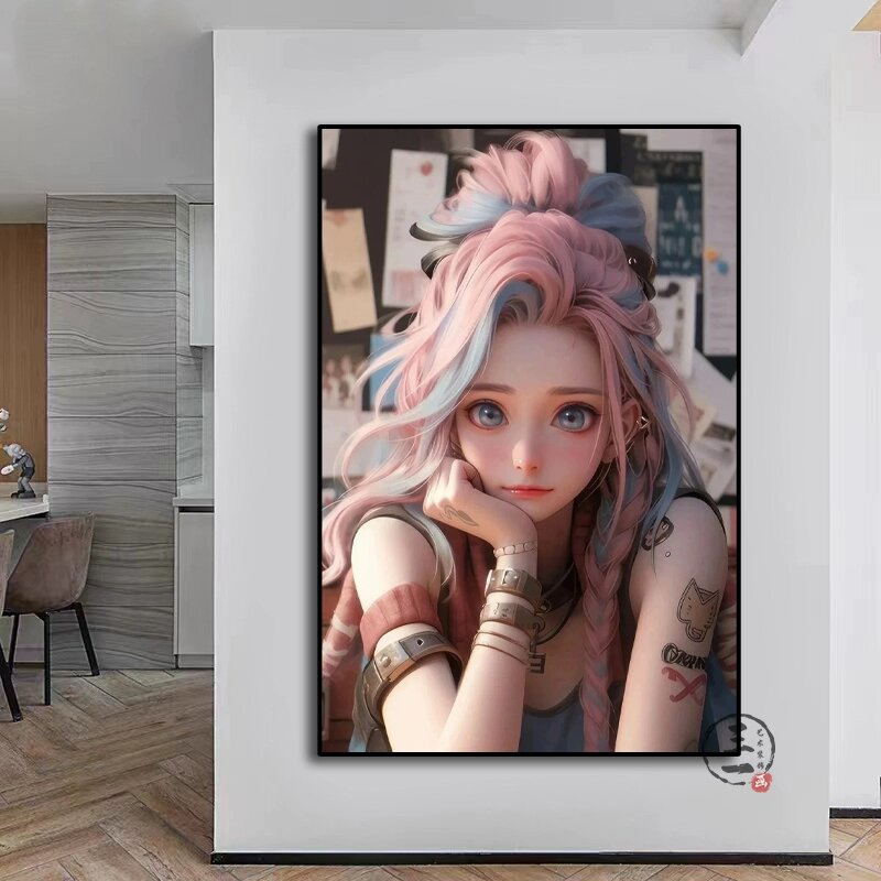 LOL Jinx League of Legends Rampage Лолита Живопись