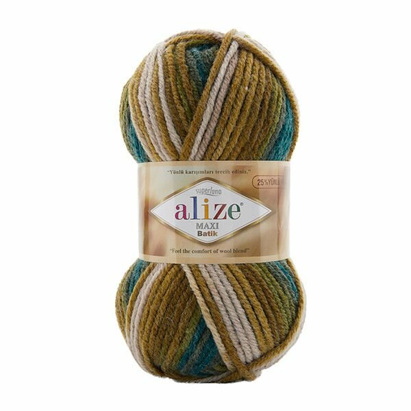 Пряжа Alize Superlana Maxi Batik 4684 (5 мотков по 100г/100м)