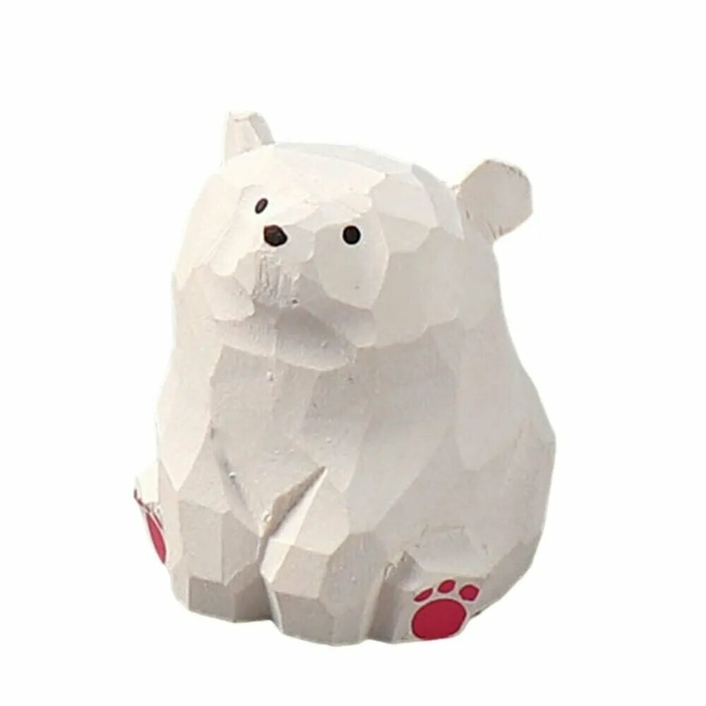 Маленькие украшения ручной работы для резьбы по дереву-украшения из белого медведя для резьбы по дереву