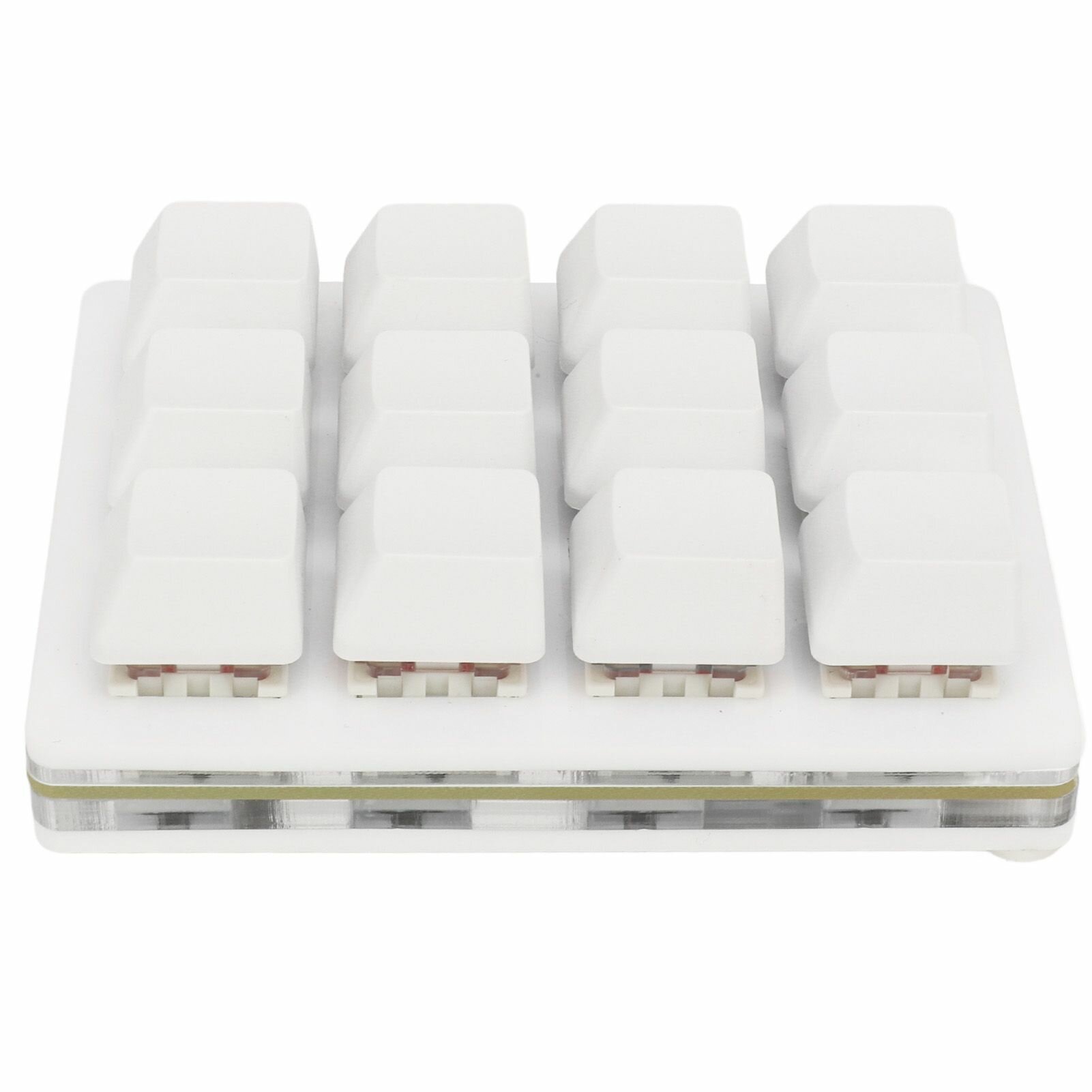 Механическая клавиатура 12 клавиш USB LED Hot Swap красный переключатель ABS White для гейминга