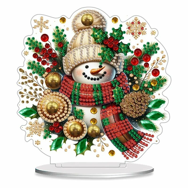 Рождественский снеговик 5D DIY Diamond Art Настольные украшения для декора домашнего офиса
